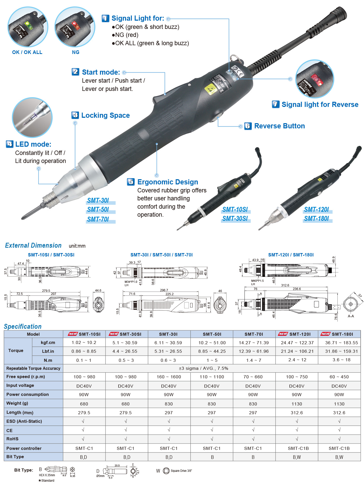 Angle Type Transducerized DC Electric Screwdriver